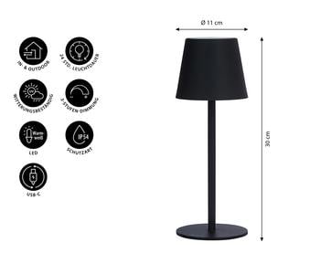 Dehner Akku-Leuchte Dyan, ca. Ø11/H30 cm | Dehner